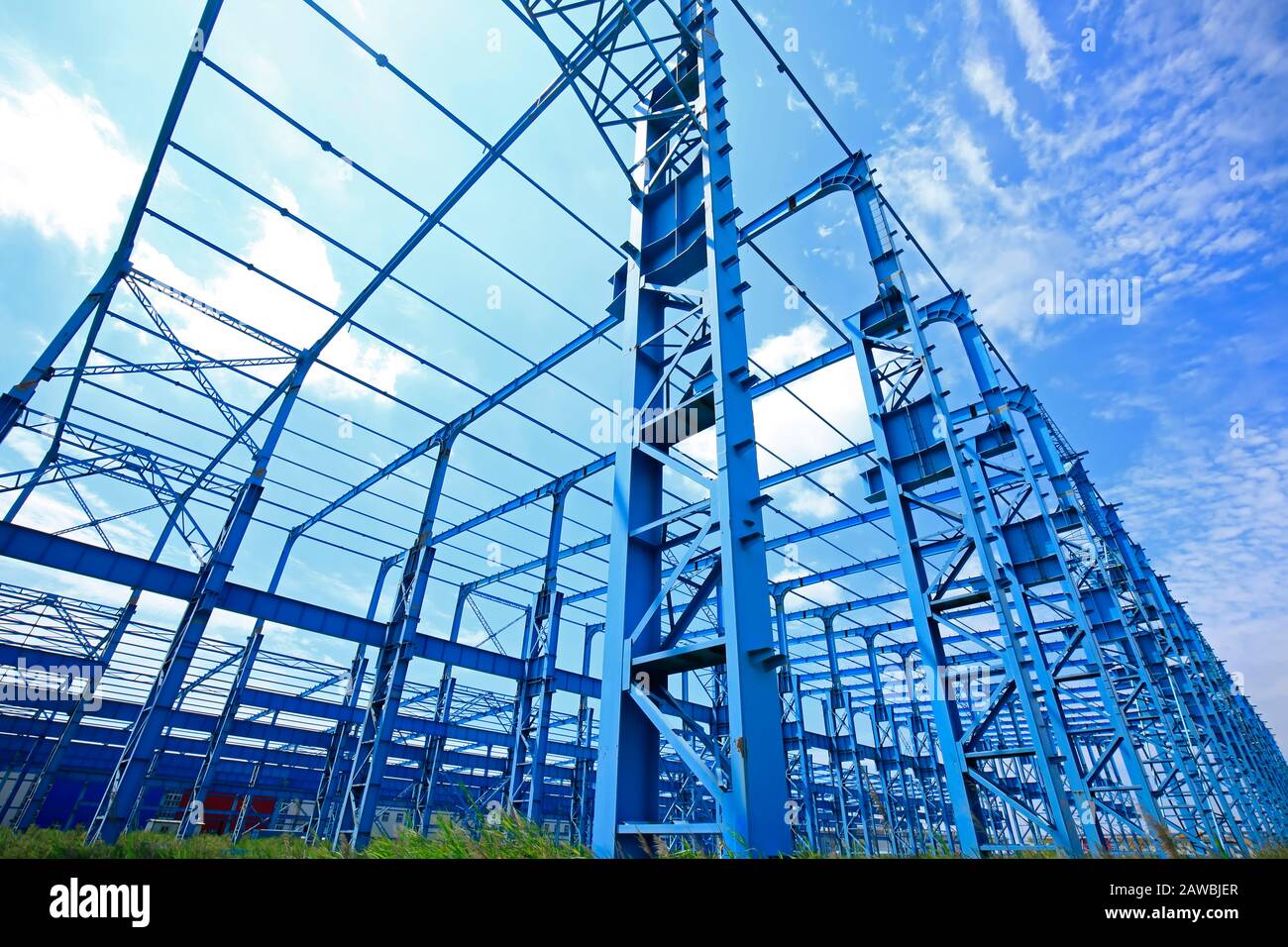The construction of steel structure Stock Photo - Alamy