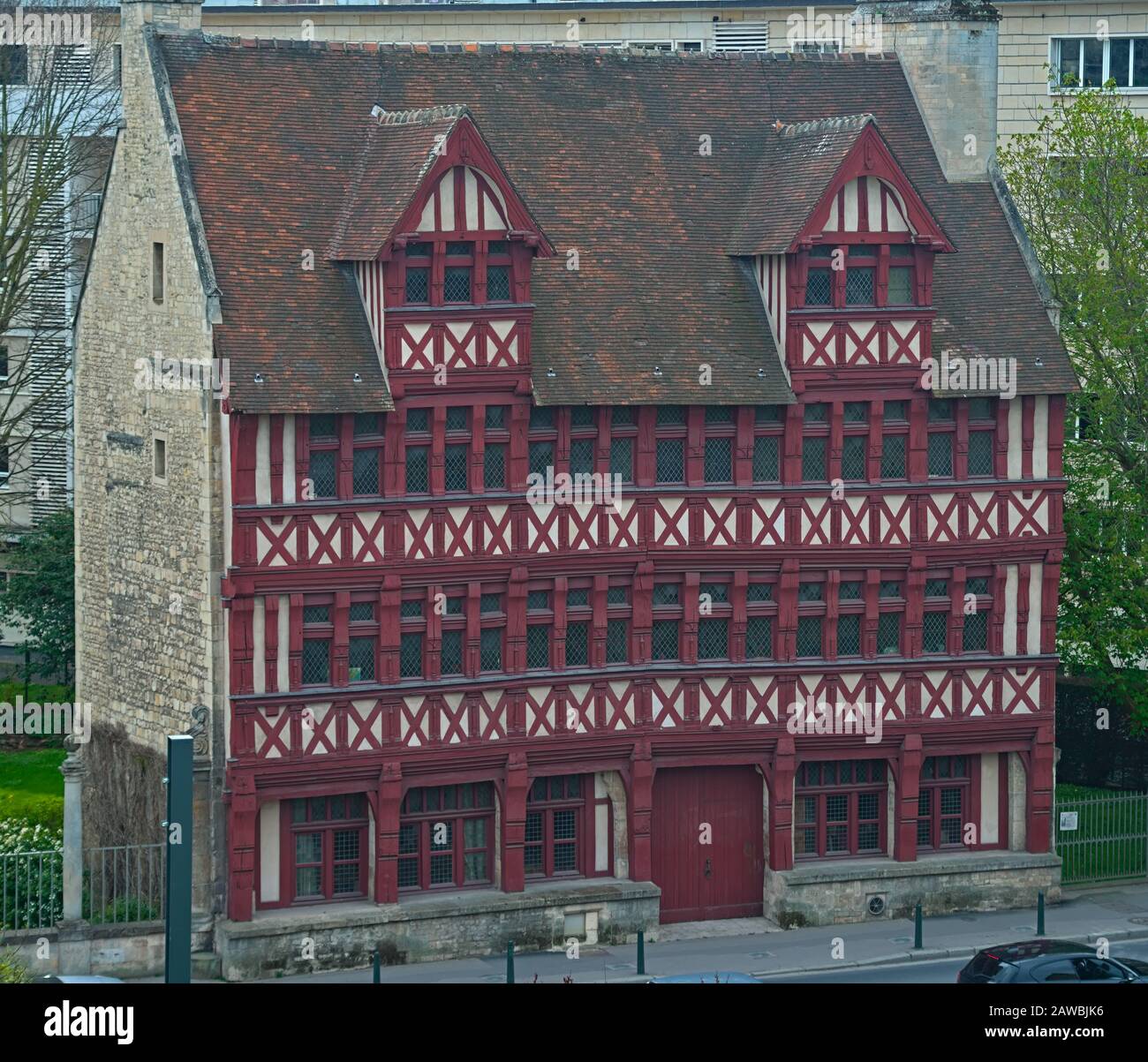 Old traditional French decorated house in Caen, France Stock Photo - Alamy