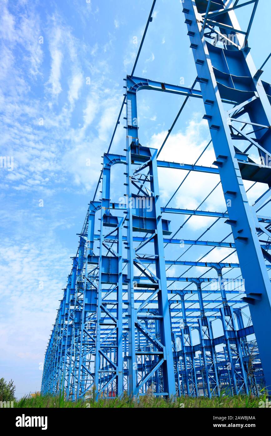 The construction of steel structure Stock Photo - Alamy