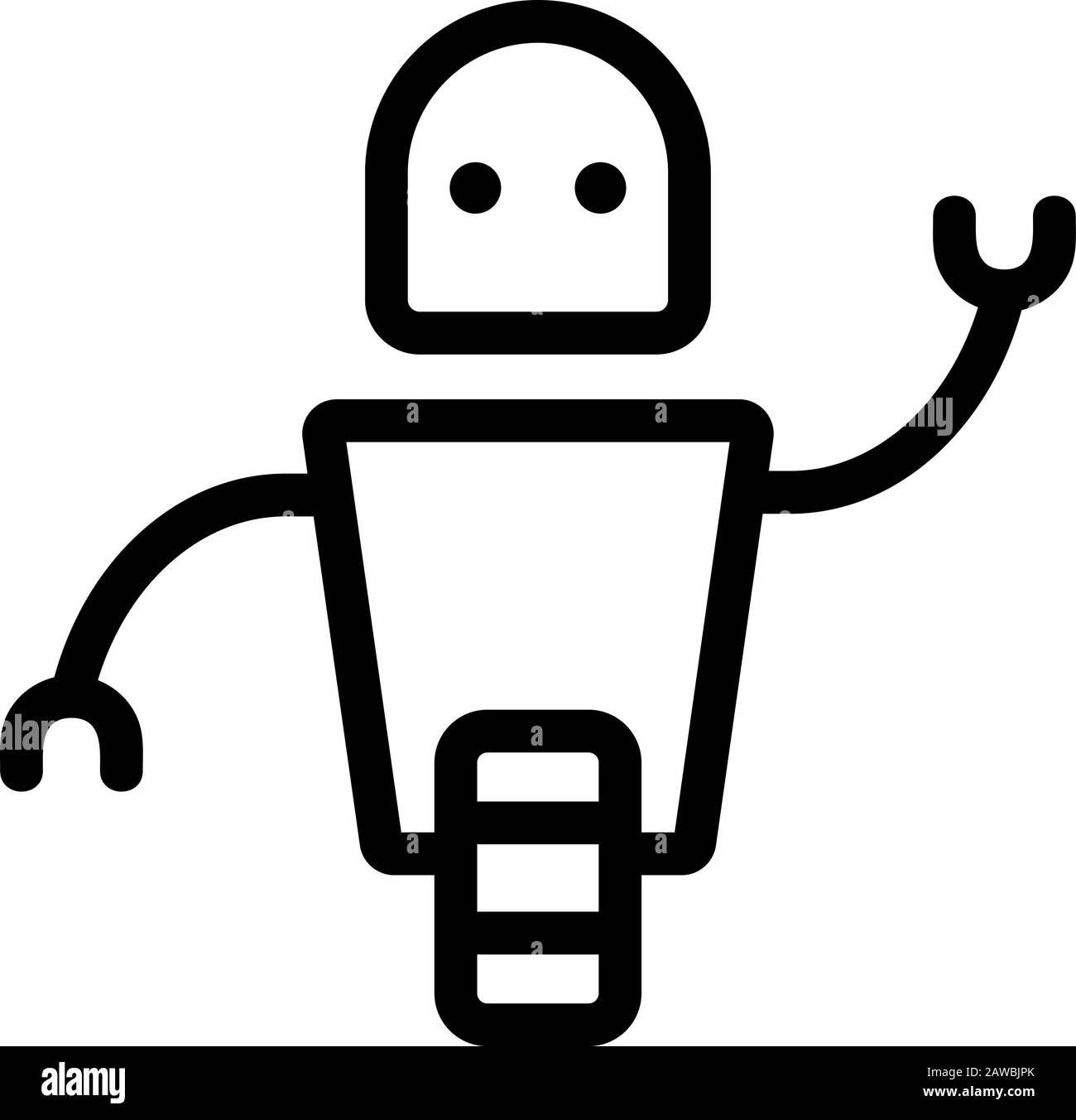 Robot icon vector. Isolated contour symbol illustration Stock Vector ...