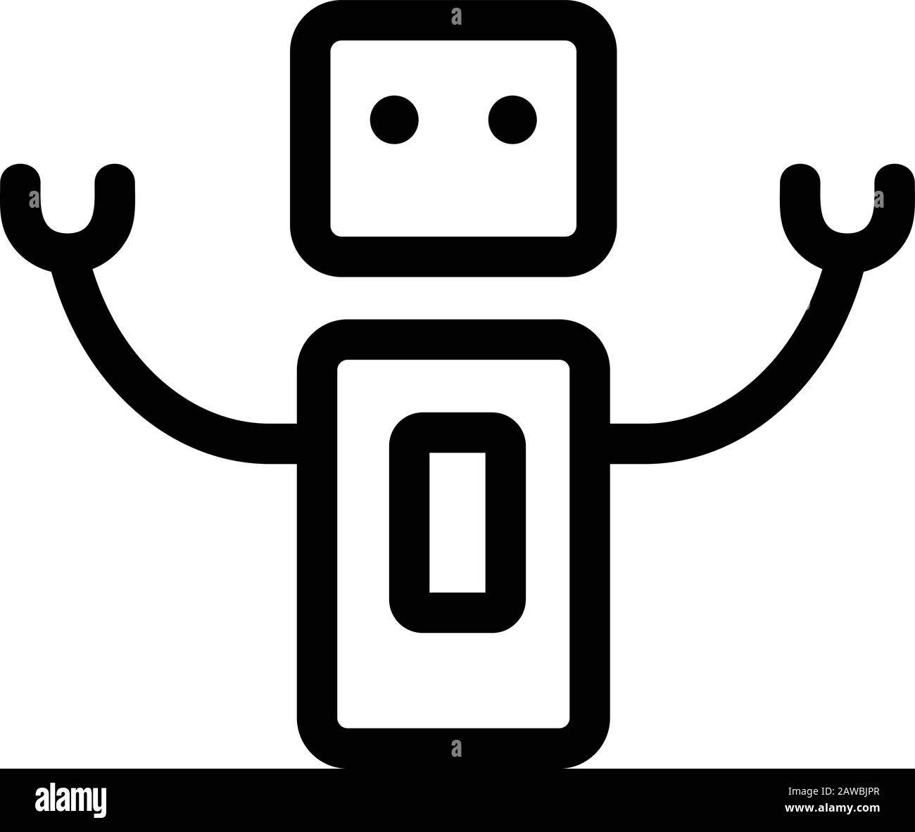 Robot icon vector. Isolated contour symbol illustration Stock Vector ...