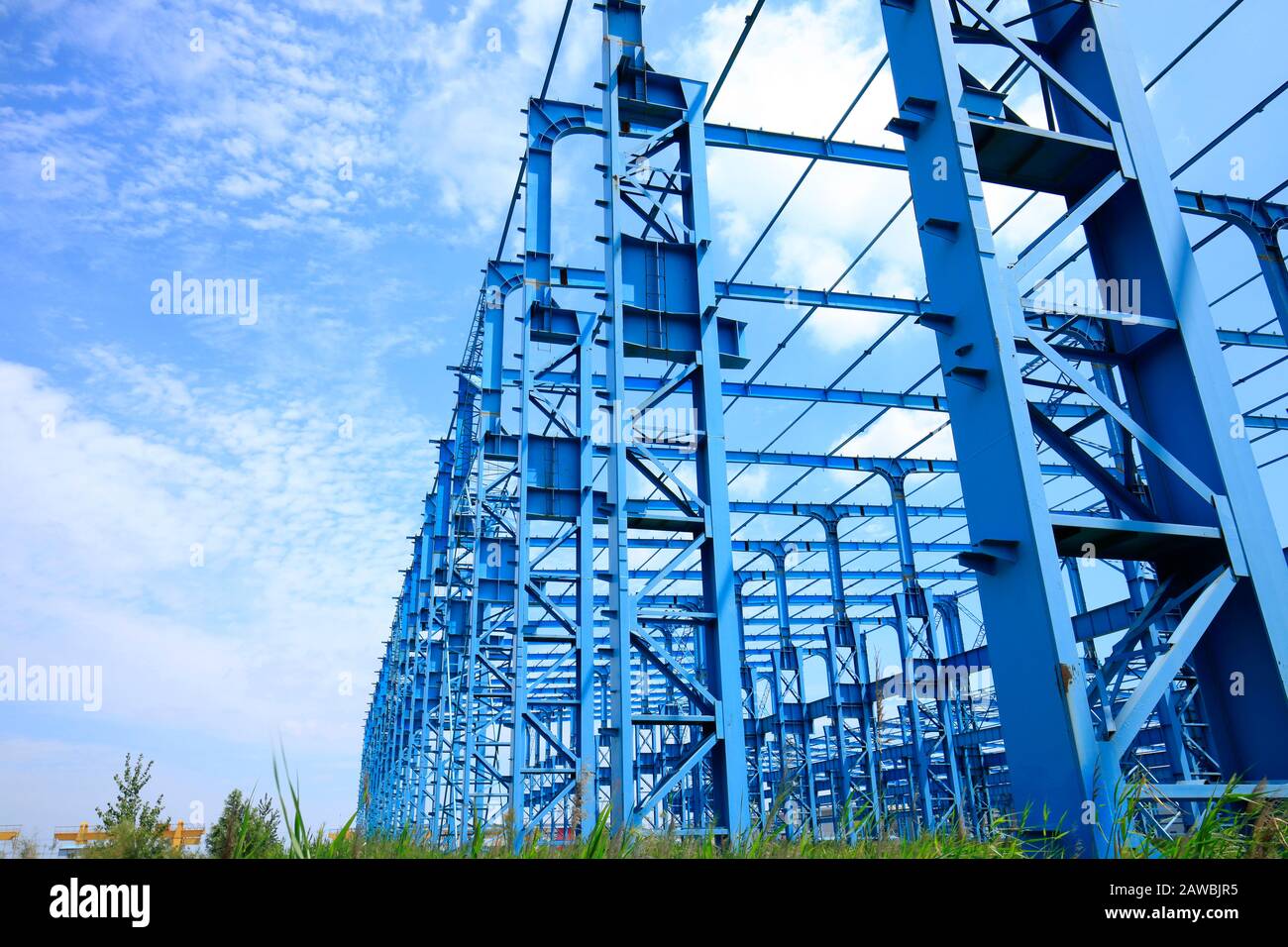 The construction of steel structure Stock Photo - Alamy