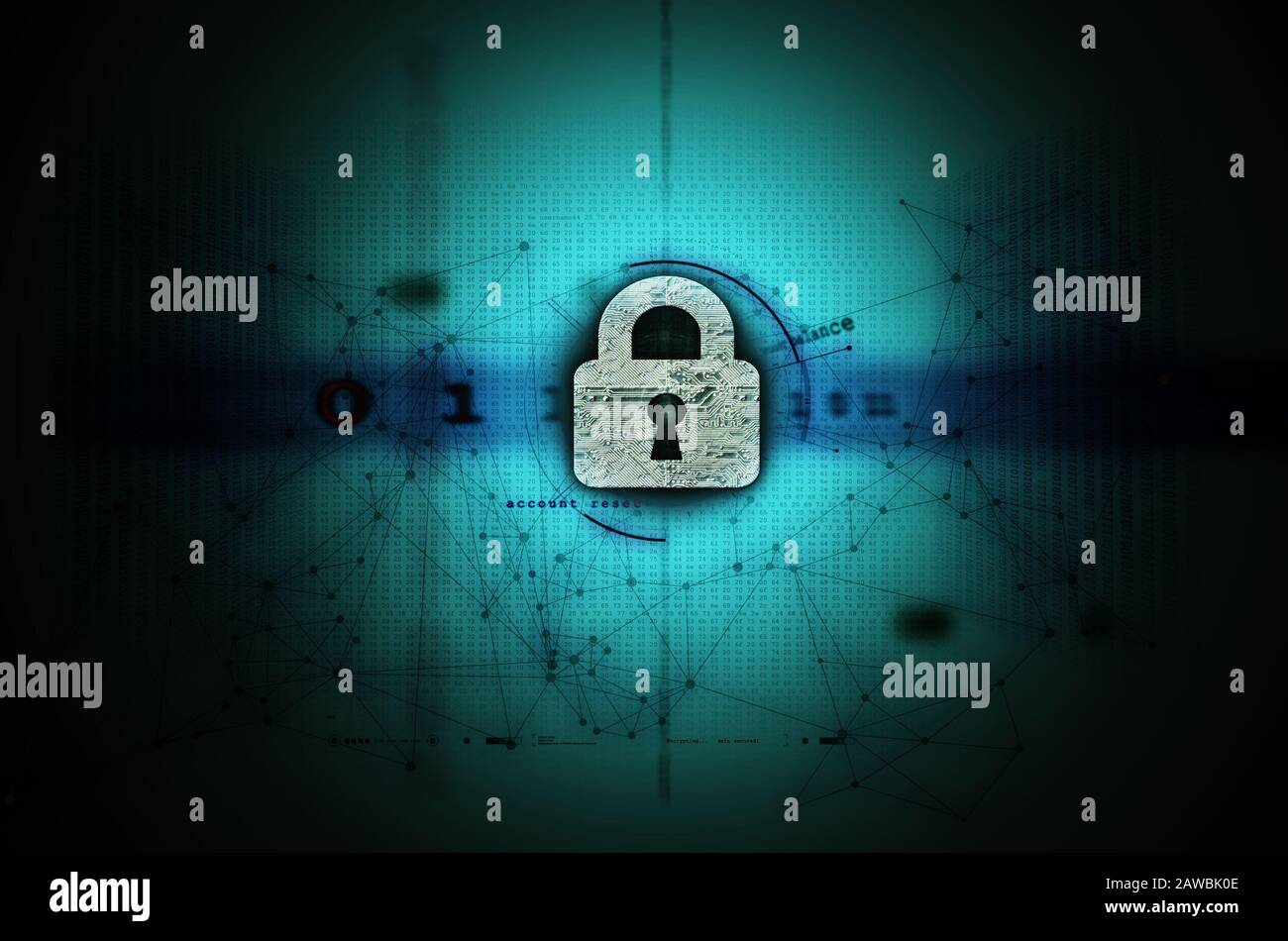 Information and computer security digital padlock illustration Stock ...