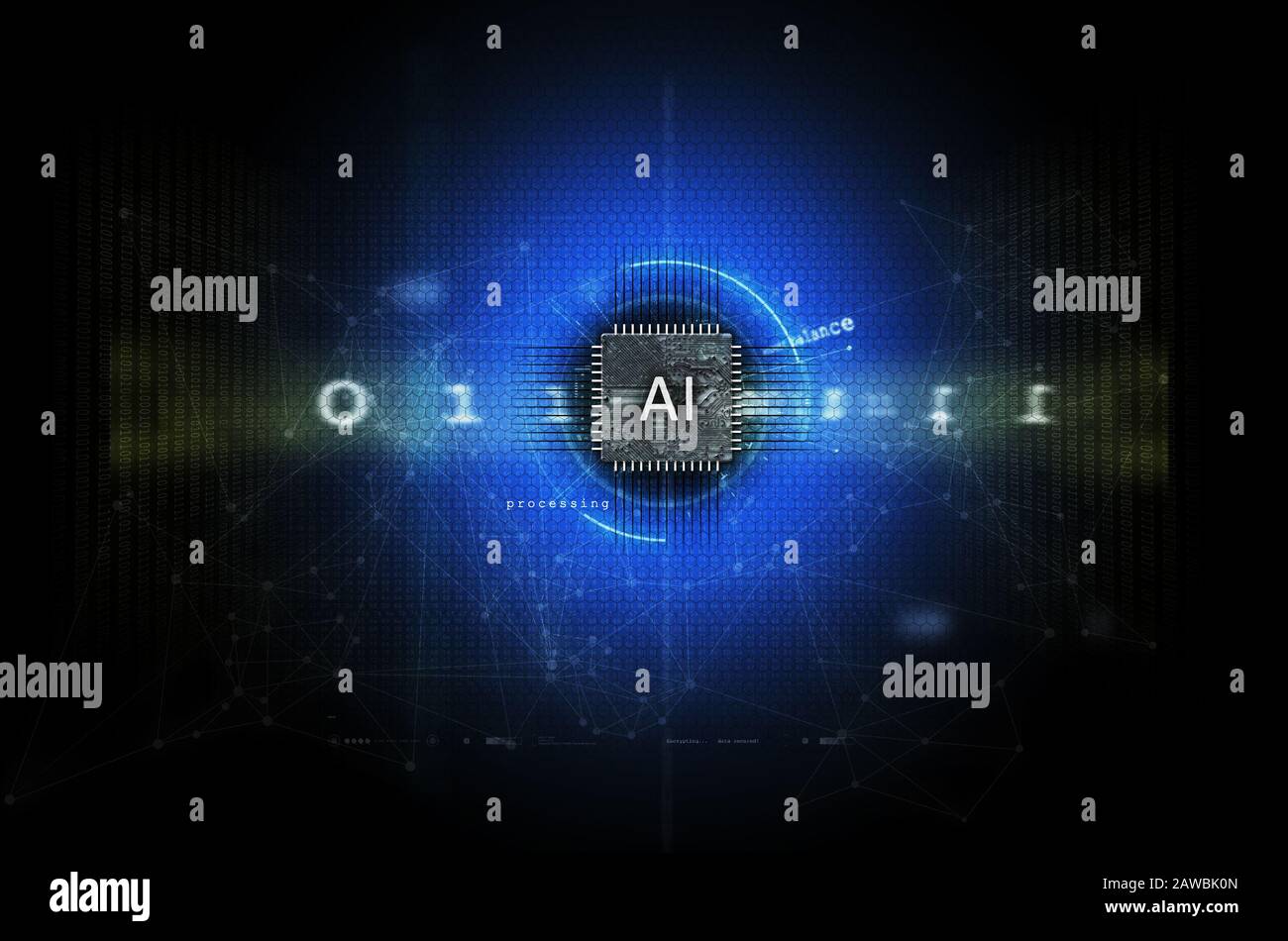 Artificial Intelligence and deep learning illustration wallpaper Stock ...