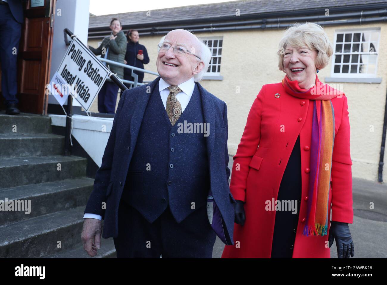 President Michael D Higgins and his wife Sabina Coyne leaving the ...