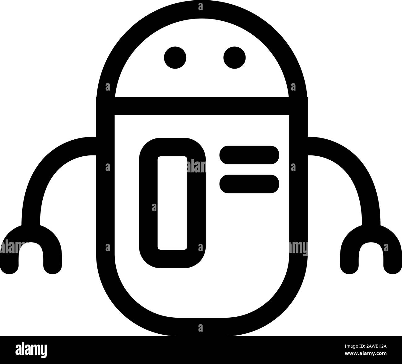 Robot icon vector. Isolated contour symbol illustration Stock Vector ...