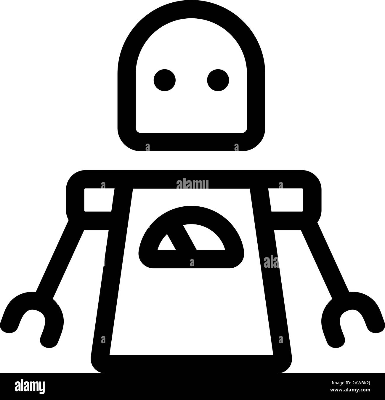 Robot icon vector. Isolated contour symbol illustration Stock Vector ...