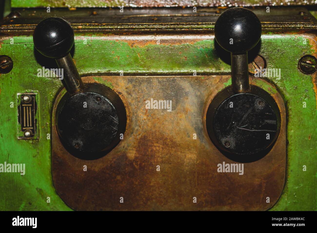 Old lathe. detail of rusty machine. metal mechanism. vintage ...