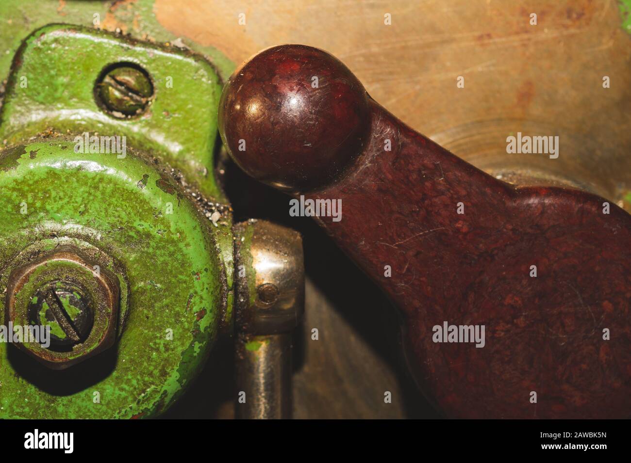 Old lathe. detail of rusty machine. metal mechanism. vintage ...