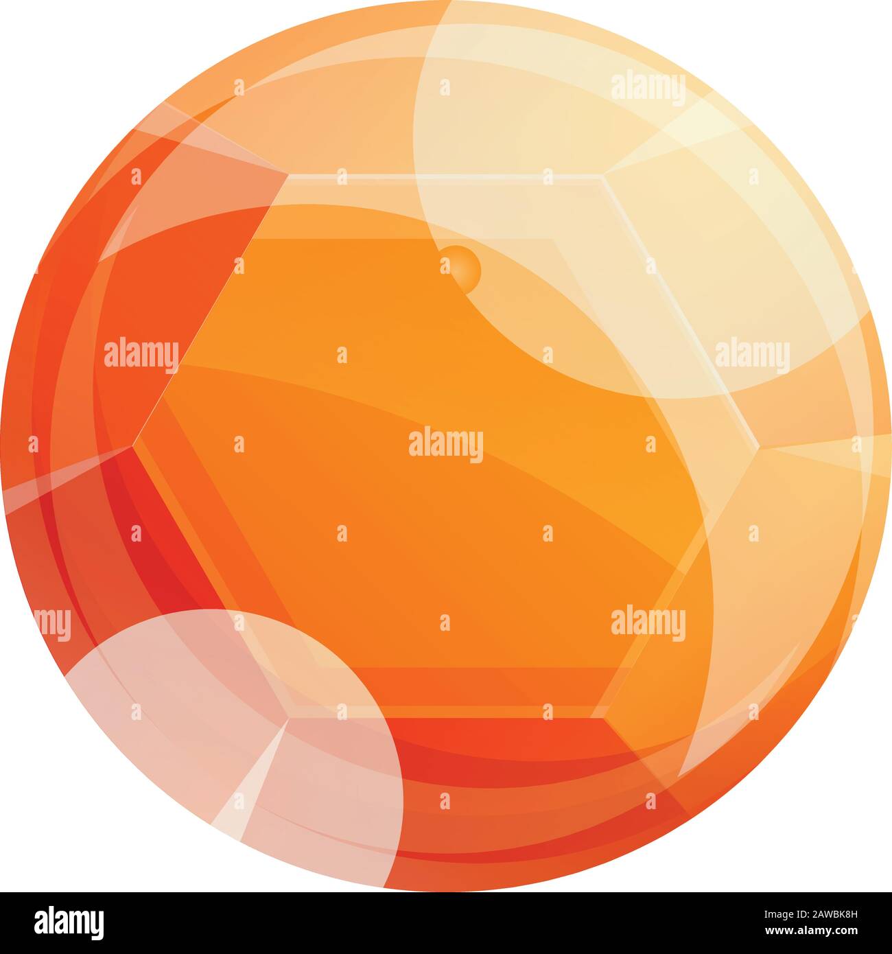 Orange gemstone icon. Cartoon of orange gemstone vector icon for web ...