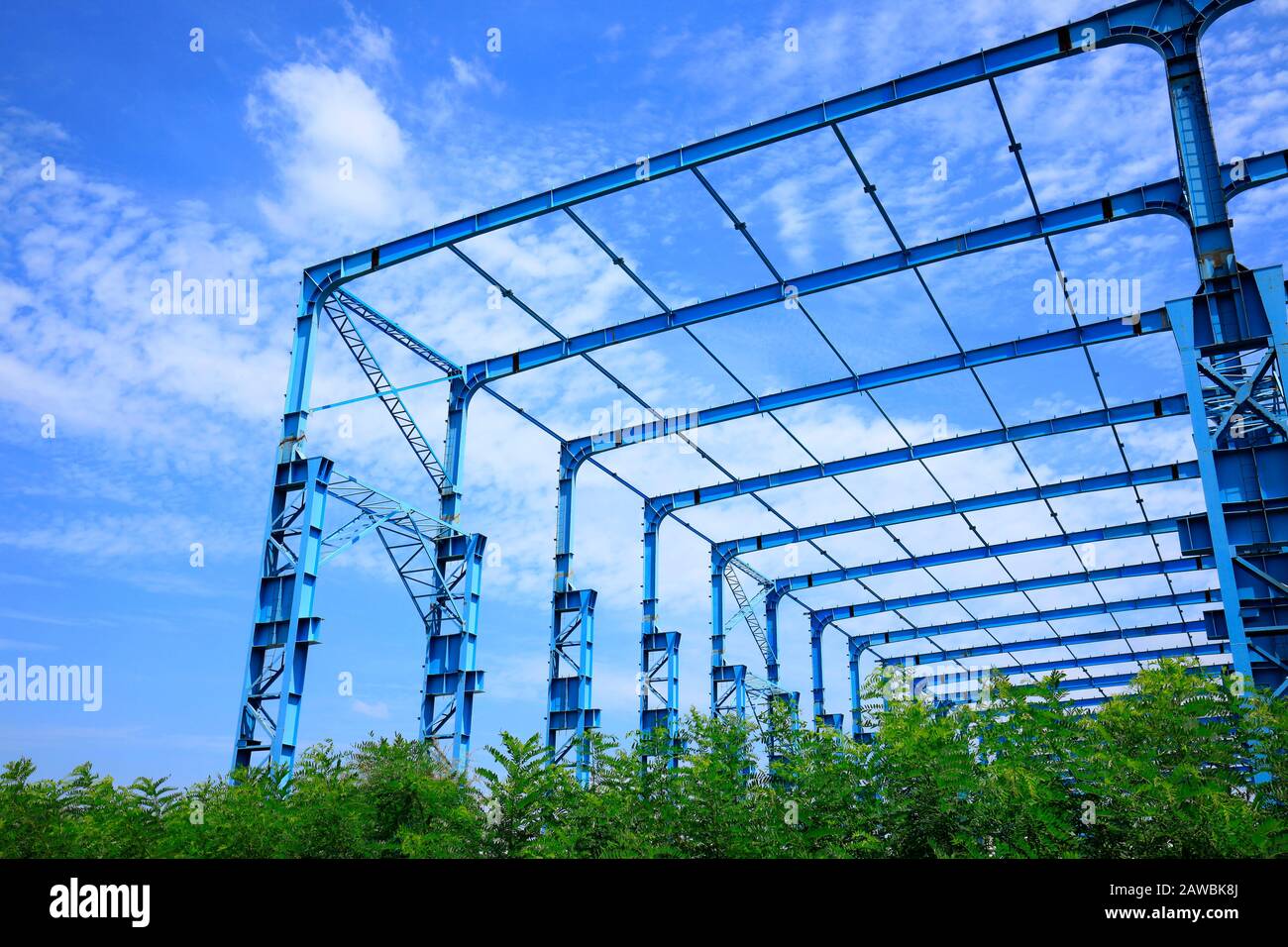 The construction of steel structure Stock Photo - Alamy