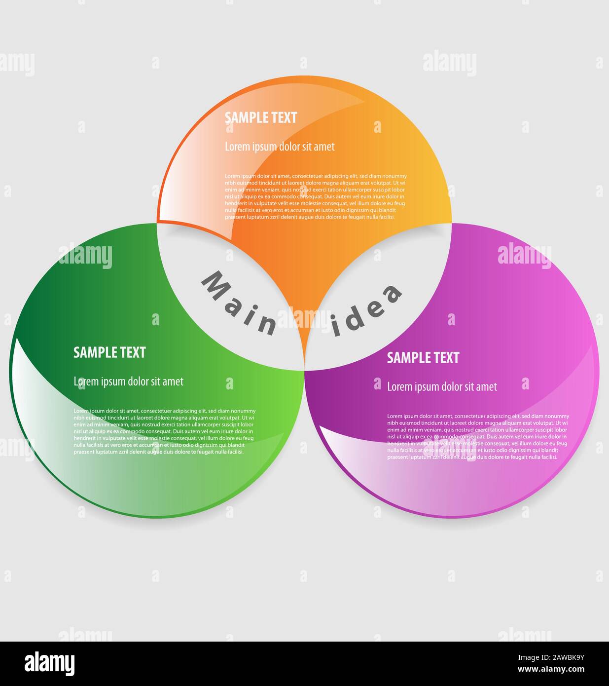 Stylized presentation template with empty text boxes and embellishment ...