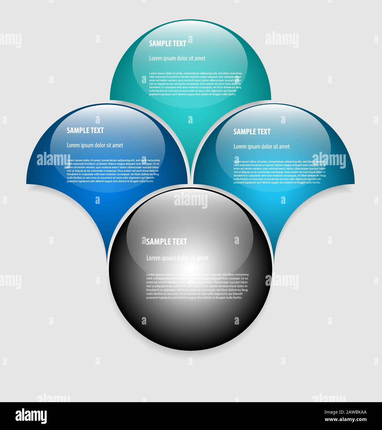 Stylized presentation template with empty text boxes and embellishment ...