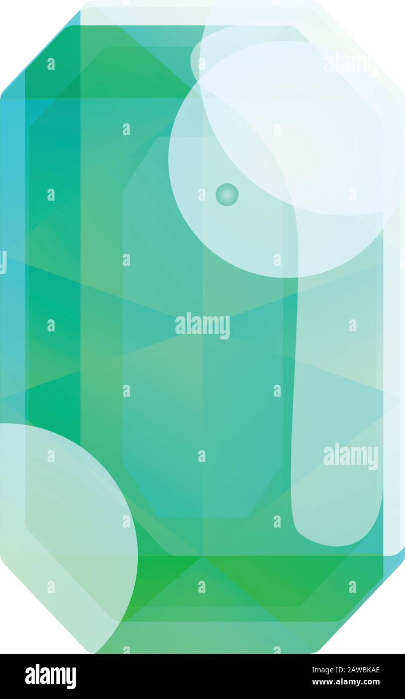 Green gemstone icon. Cartoon of green gemstone vector icon for web ...