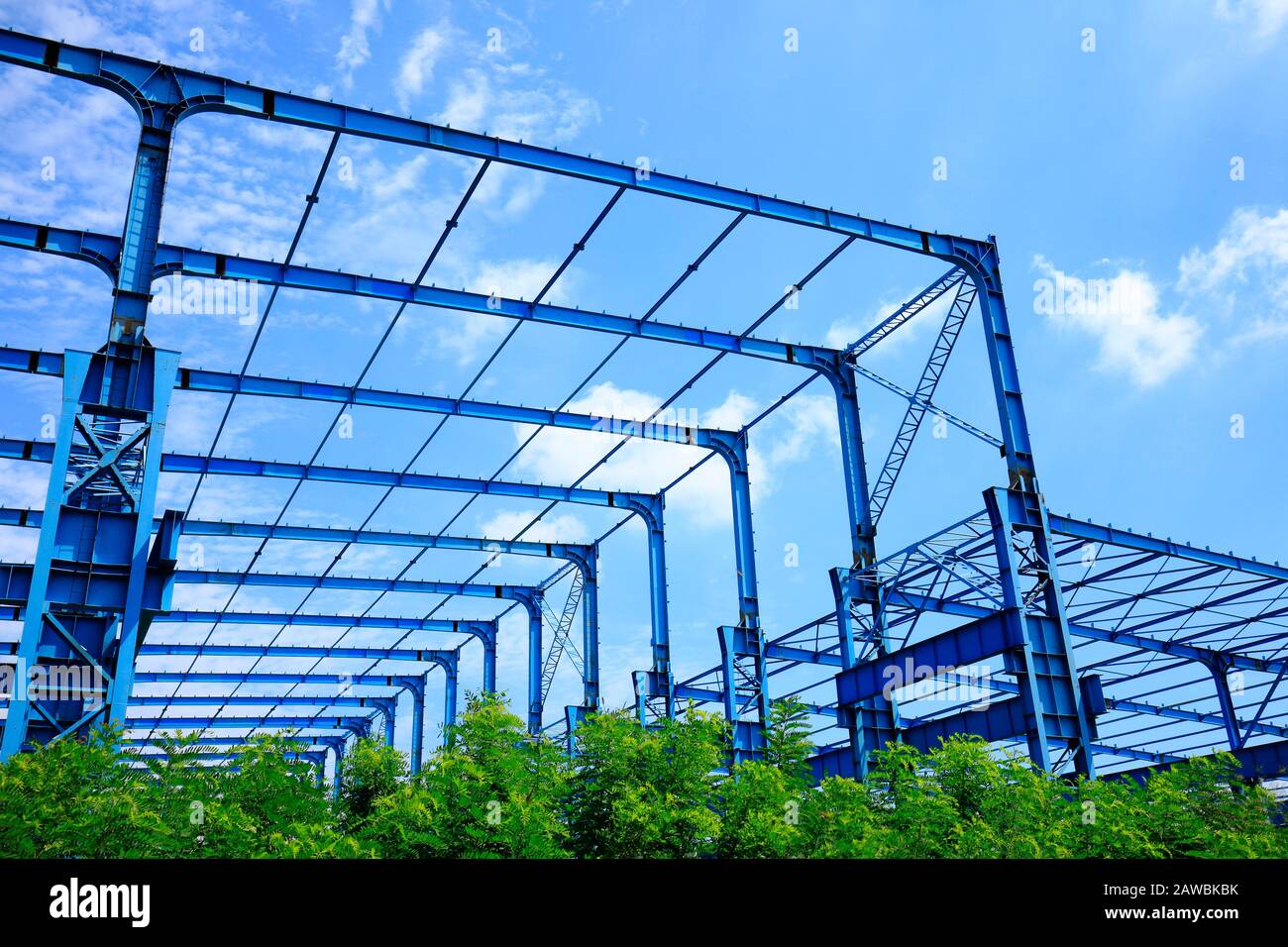 The construction of steel structure Stock Photo - Alamy