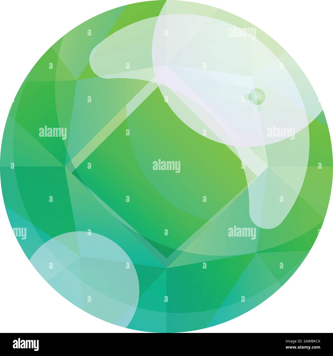 Round green gem icon. Cartoon of round green gem vector icon for web ...