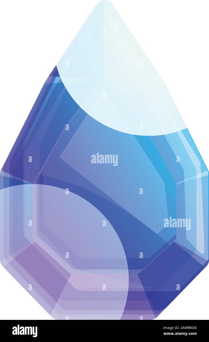 Blue gem icon. Cartoon of blue gem vector icon for web design isolated ...