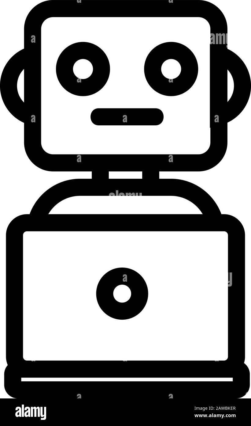 Robot icon vector. Isolated contour symbol illustration Stock Vector ...