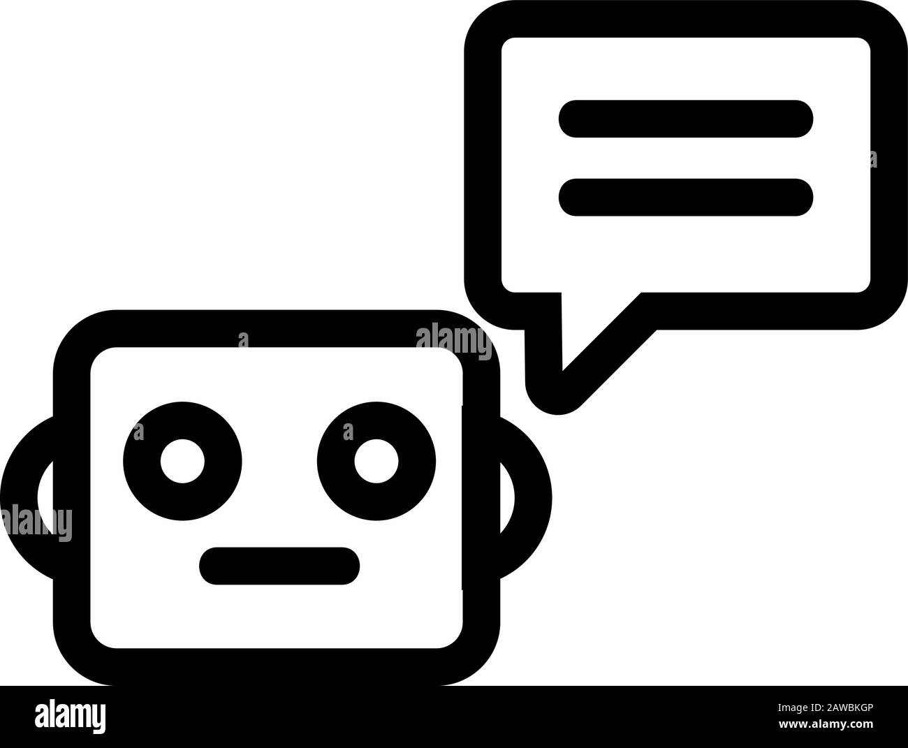 Robot icon vector. Isolated contour symbol illustration Stock Vector ...