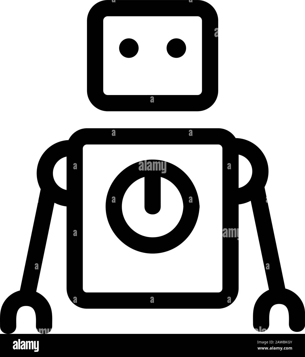 Robot icon vector. Isolated contour symbol illustration Stock Vector ...