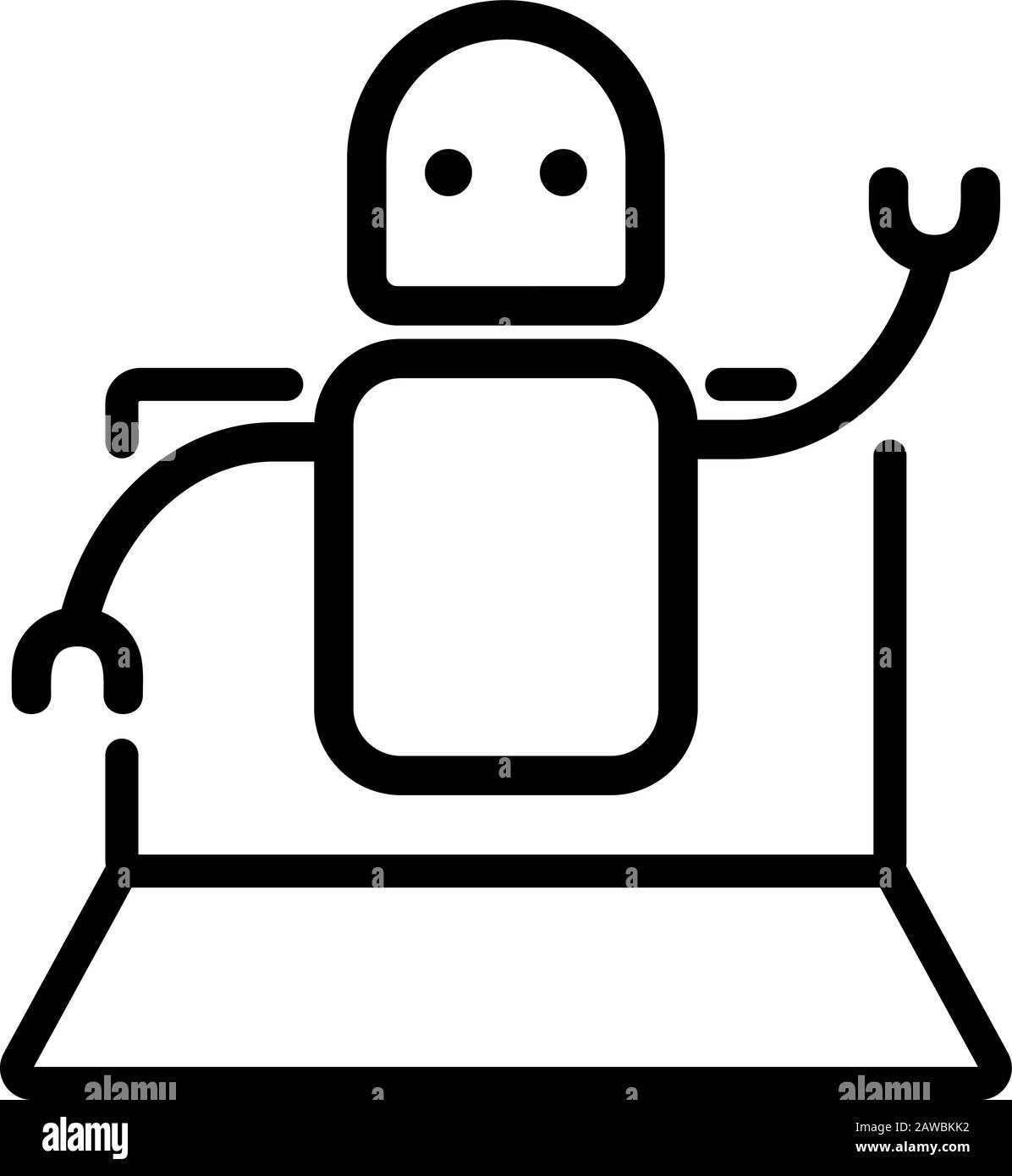 Robot icon vector. Isolated contour symbol illustration Stock Vector ...
