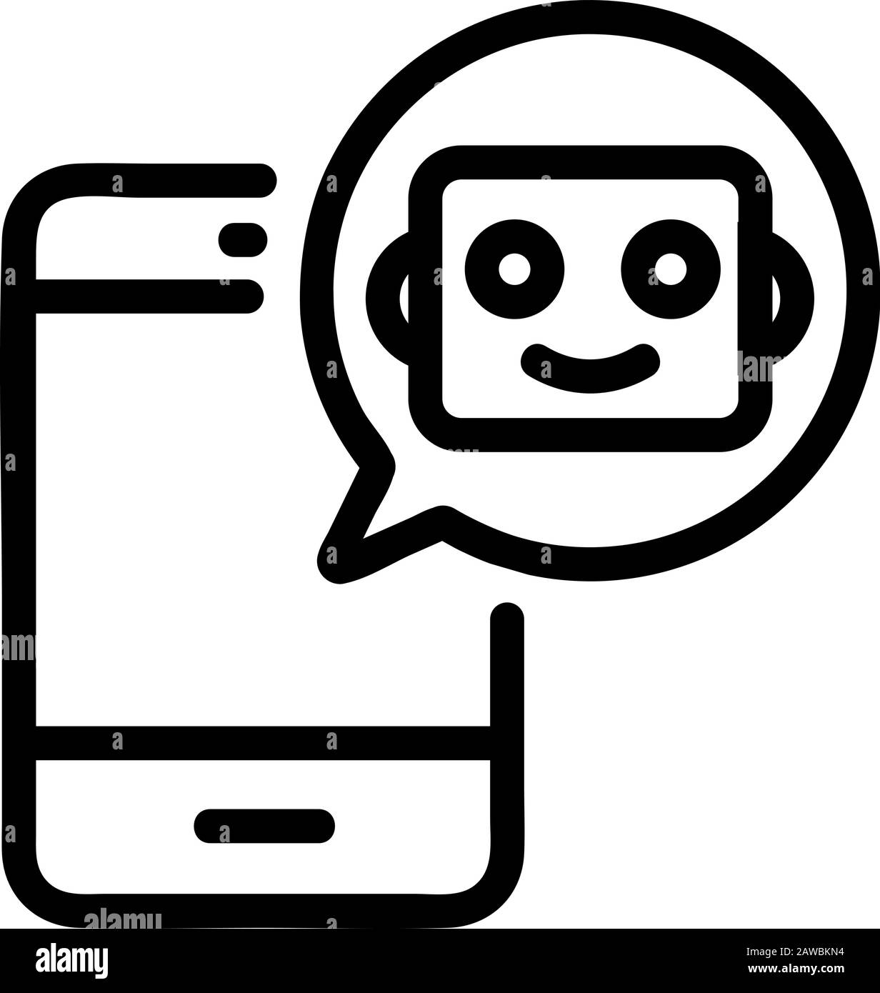 Robot icon vector. Isolated contour symbol illustration Stock Vector ...