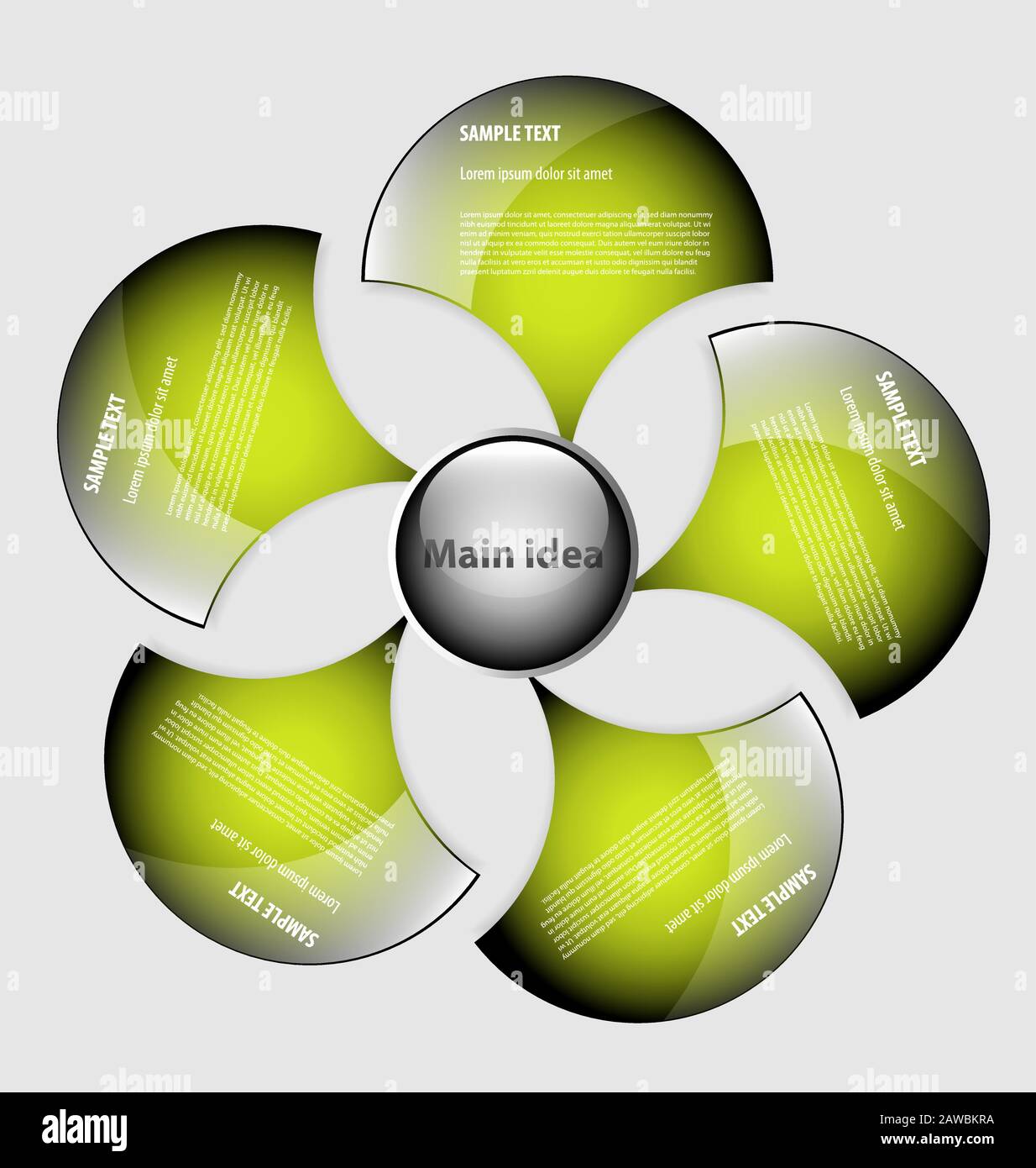 Stylized presentation template with empty text boxes and embellishment ...