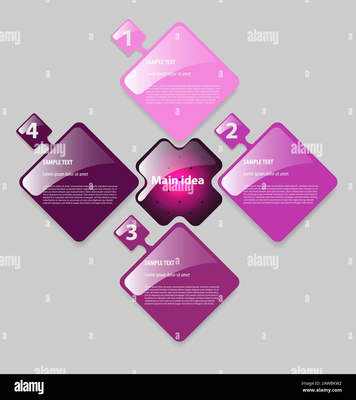 Stylized presentation template with empty text boxes and embellishment ...