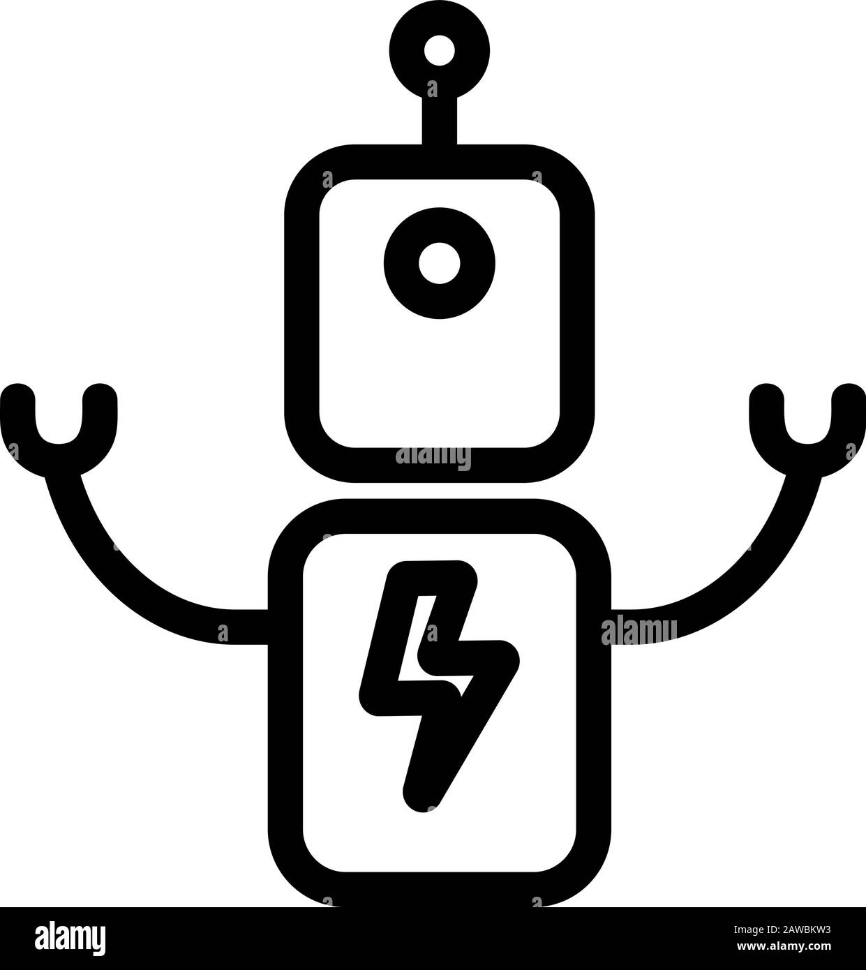 Robot icon vector. Isolated contour symbol illustration Stock Vector ...