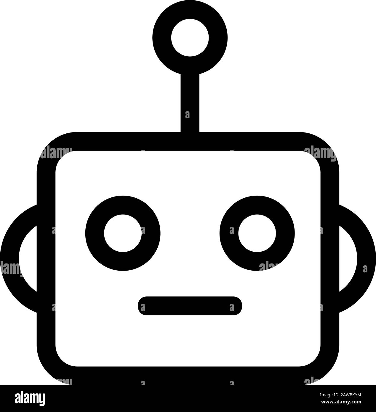 Robot icon vector. Isolated contour symbol illustration Stock Vector ...