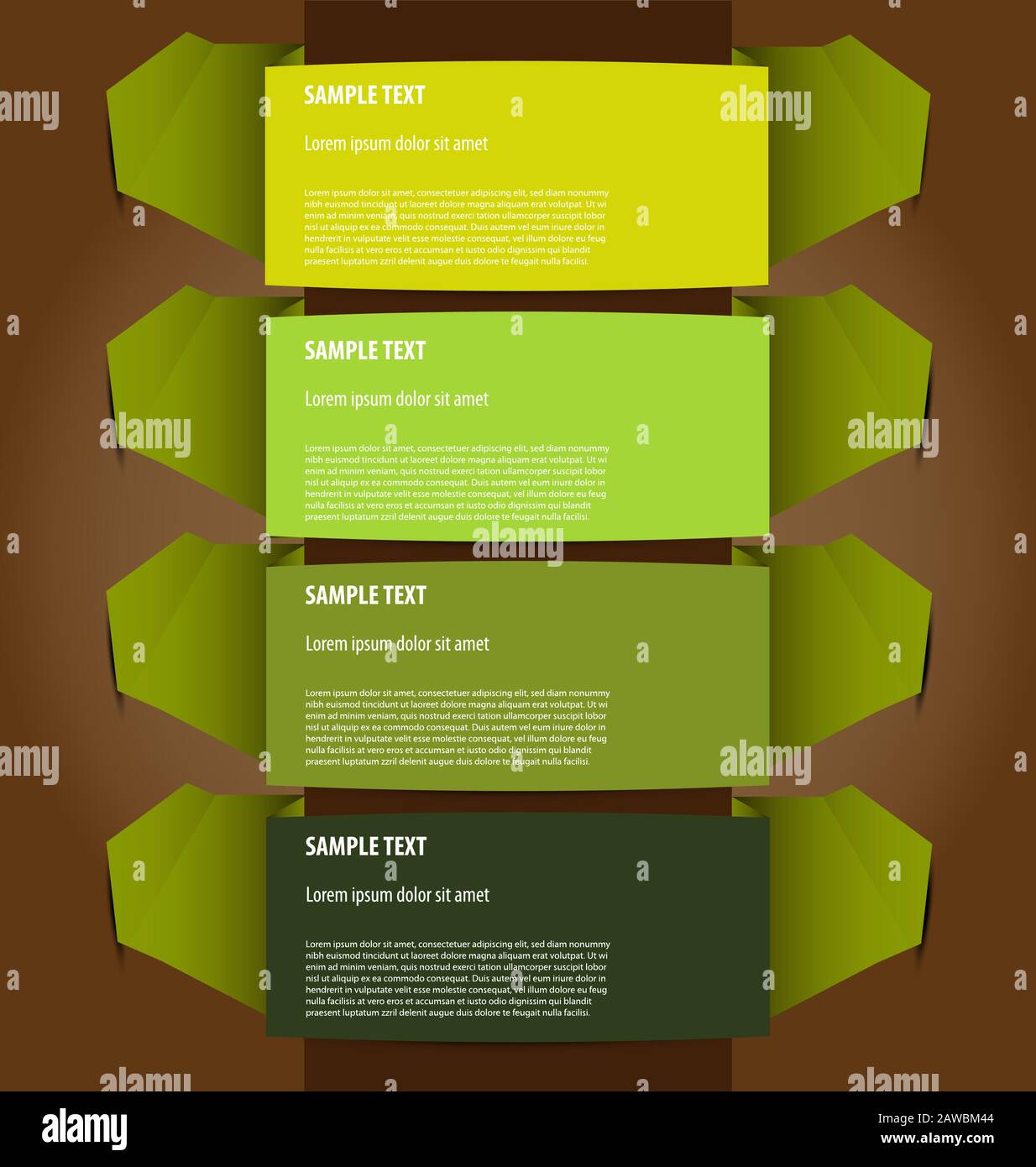 Stylized presentation template with empty text boxes and embellishment ...