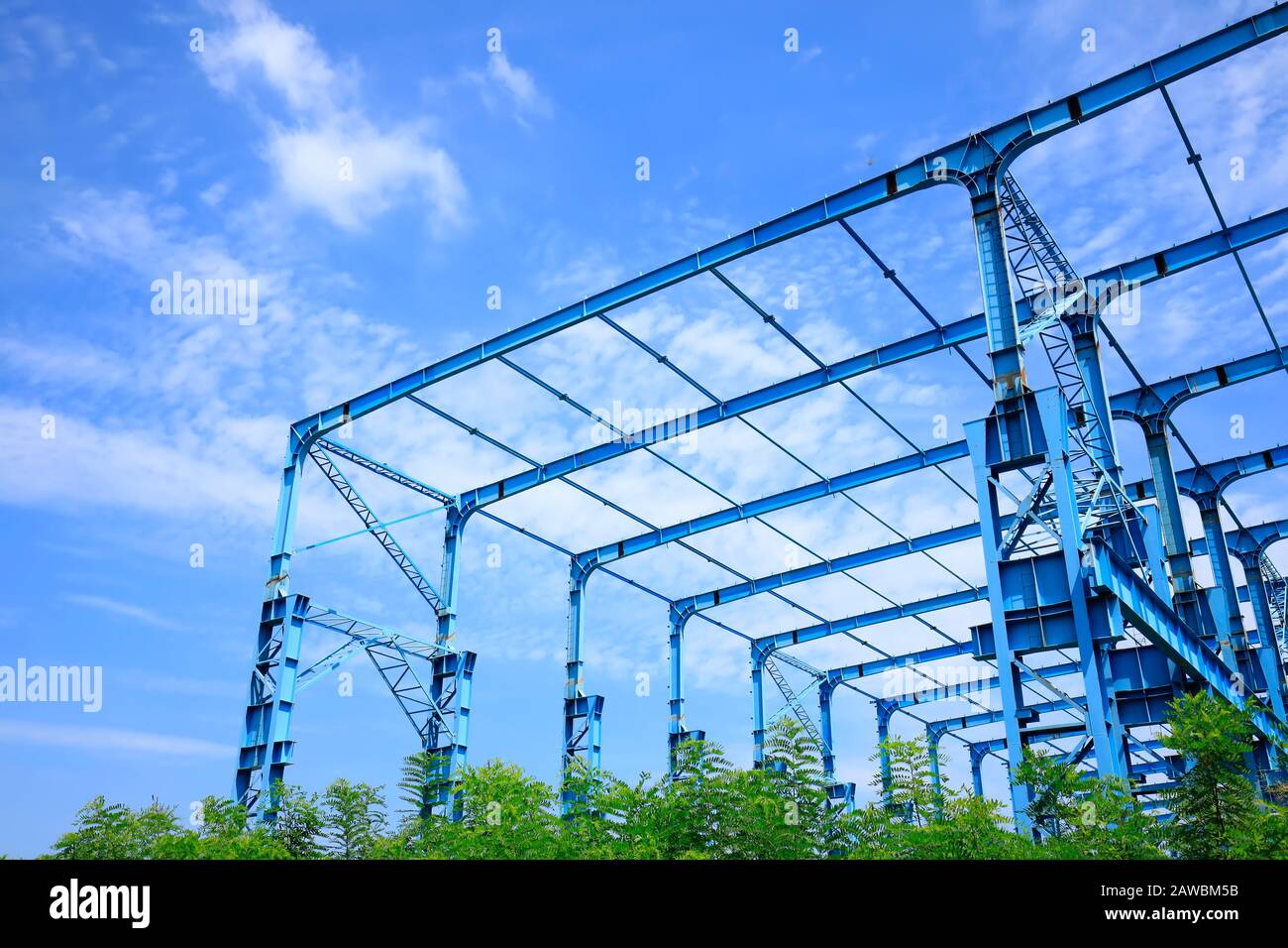 The construction of steel structure Stock Photo - Alamy