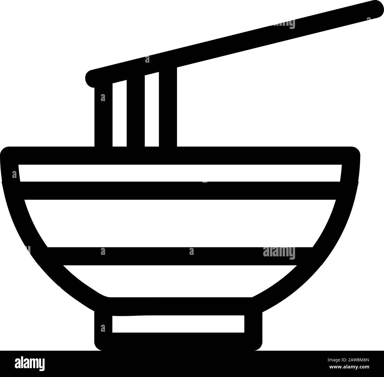 Noodles icon vector. Isolated contour symbol illustration Stock Vector ...