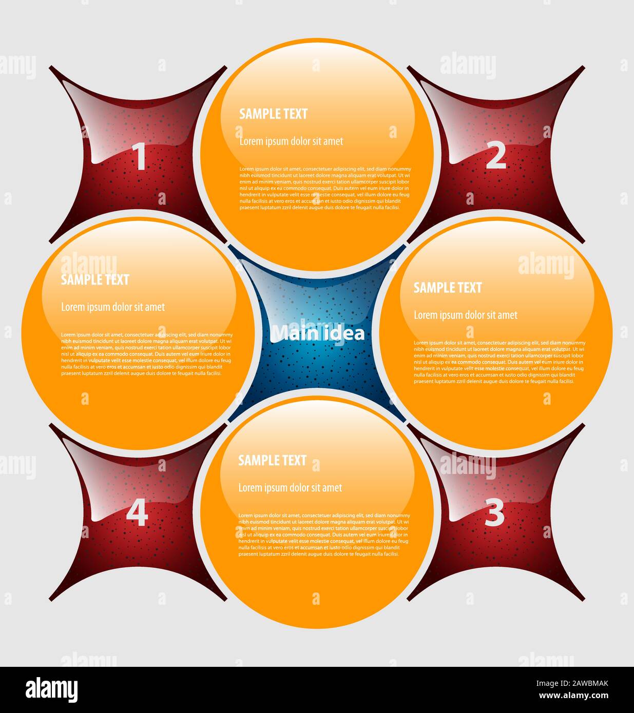 Stylized presentation template with empty text boxes and embellishment ...