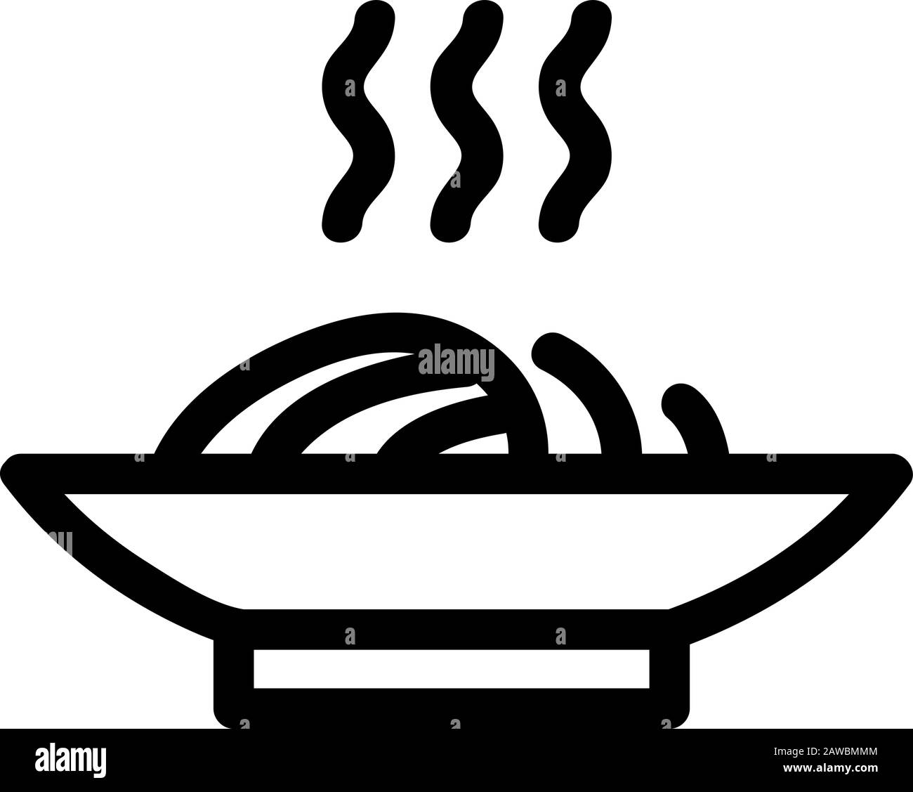 Noodles icon vector. Isolated contour symbol illustration Stock Vector ...