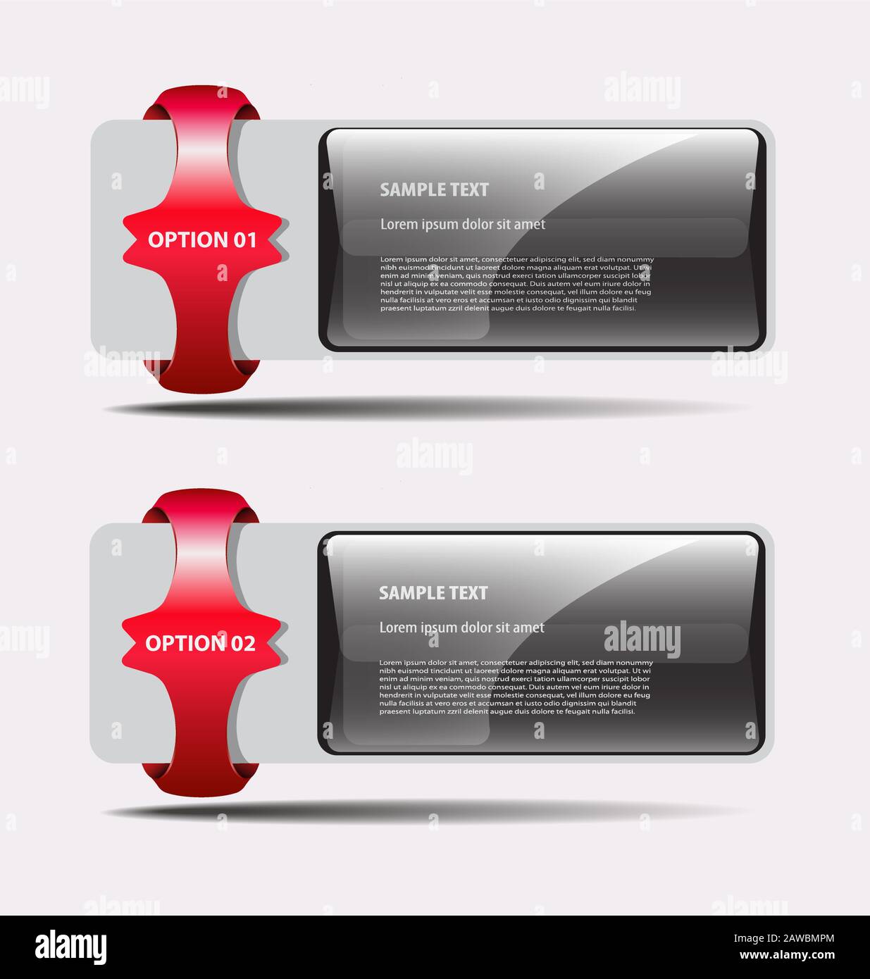 Stylized presentation template with empty text boxes and embellishment ...