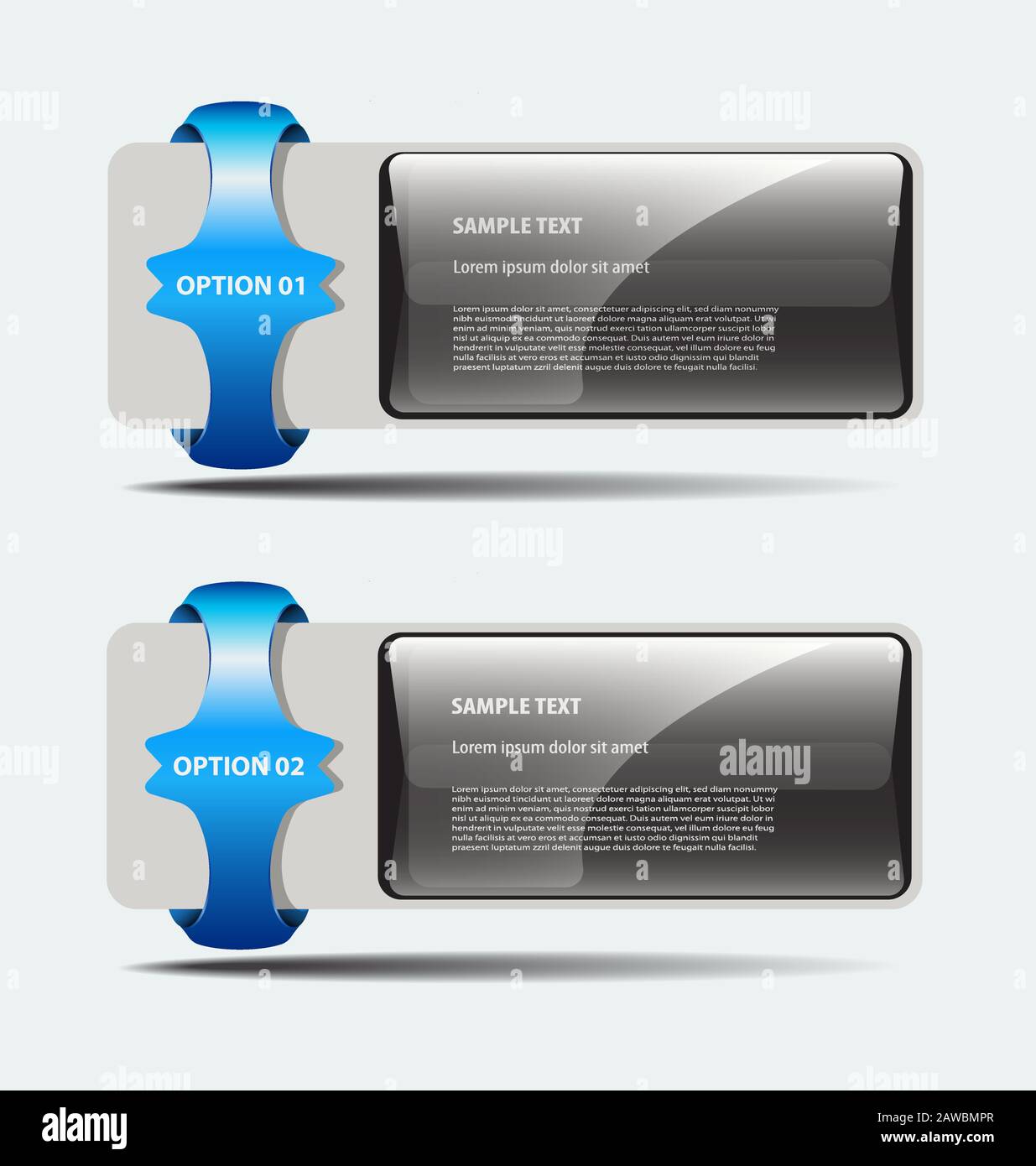 Stylized presentation template with empty text boxes and embellishment ...