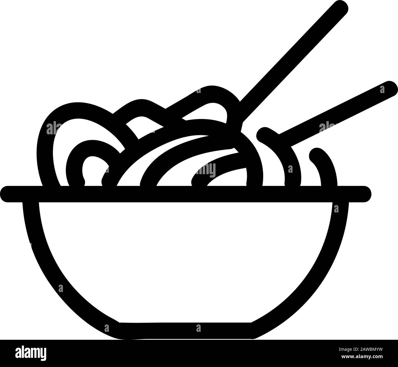 Ramen icon vector. Isolated contour symbol illustration Stock Vector ...
