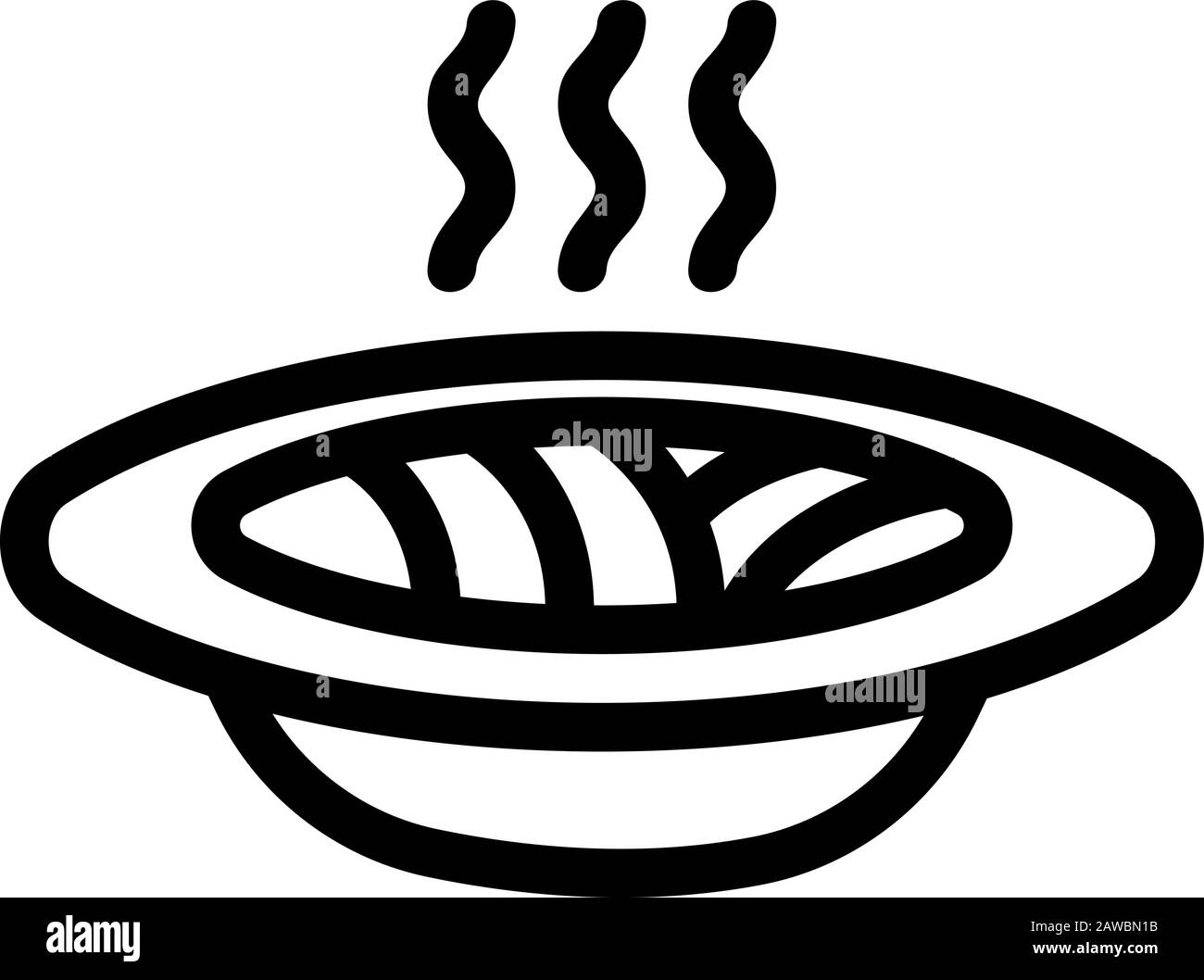 Ramen icon vector. Isolated contour symbol illustration Stock Vector ...