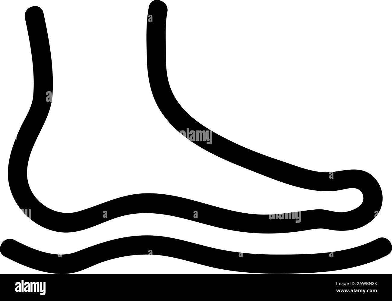 flat feet icon vector. Isolated contour symbol illustration Stock ...