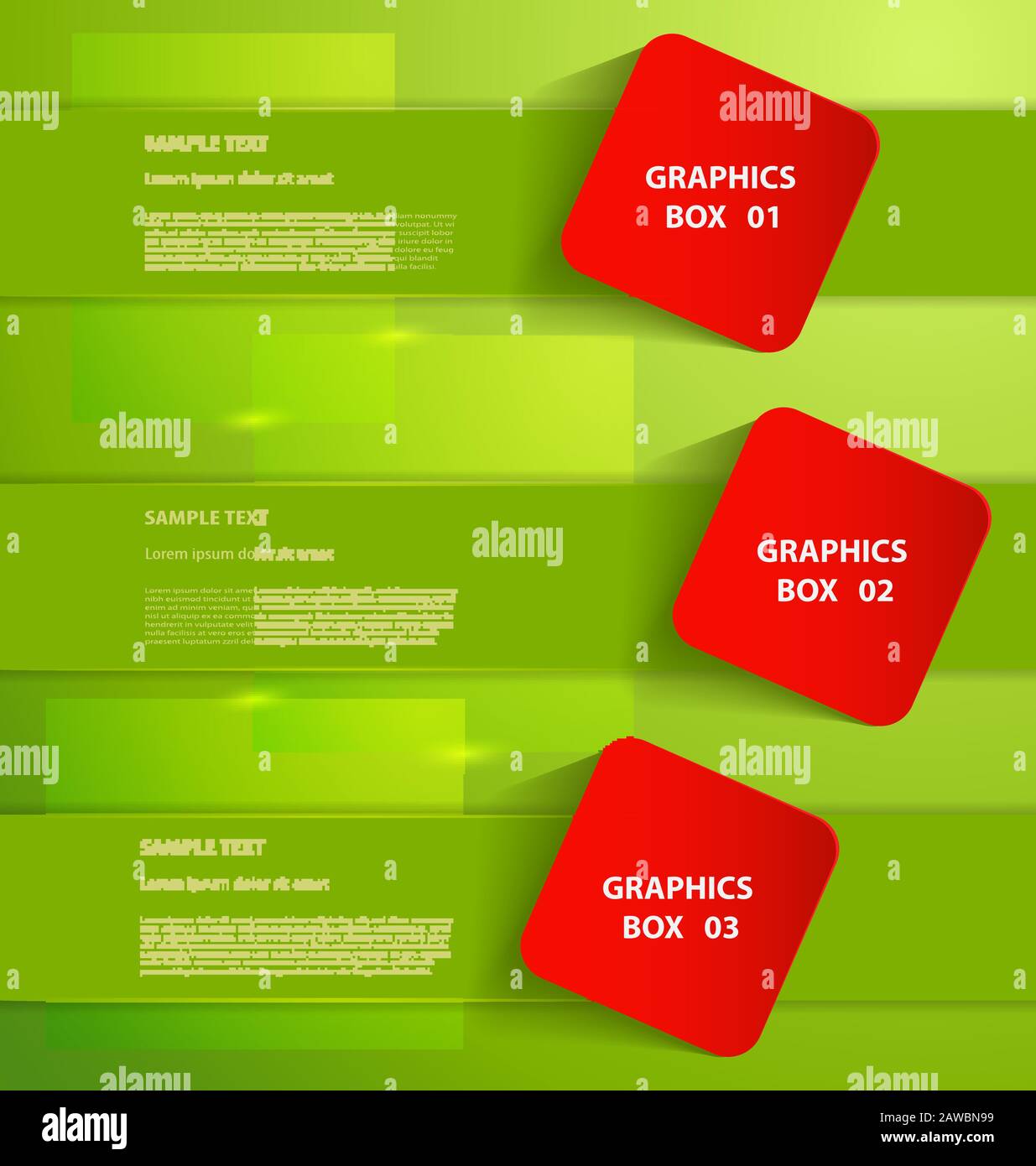Stylized presentation template with empty text boxes and embellishment ...