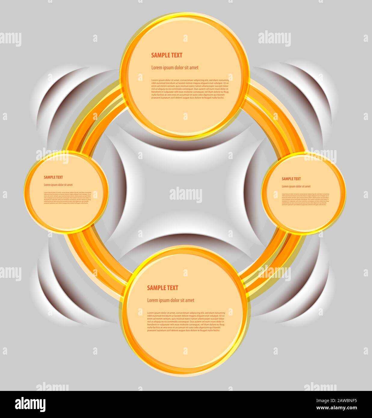 Stylized presentation template with empty text boxes and embellishment ...