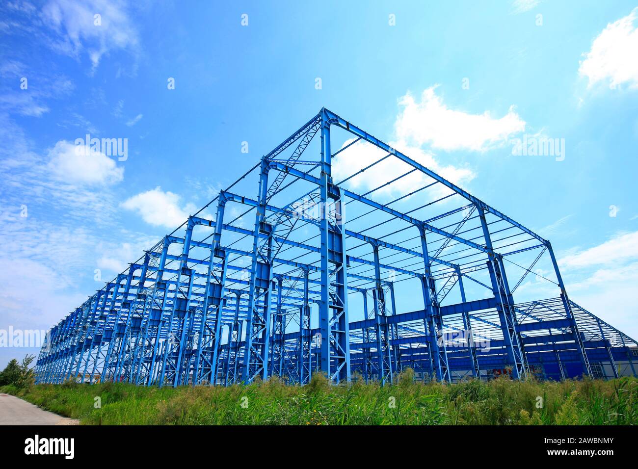 The construction of steel structure Stock Photo - Alamy