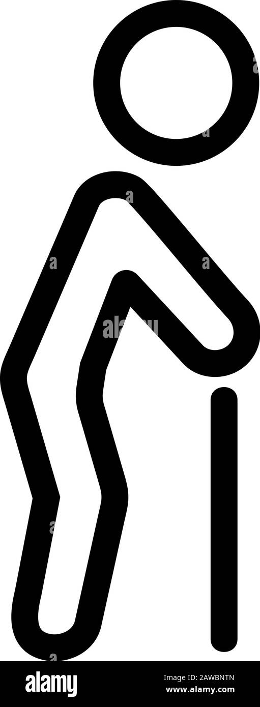 elderly man icon vector. Isolated contour symbol illustration Stock ...