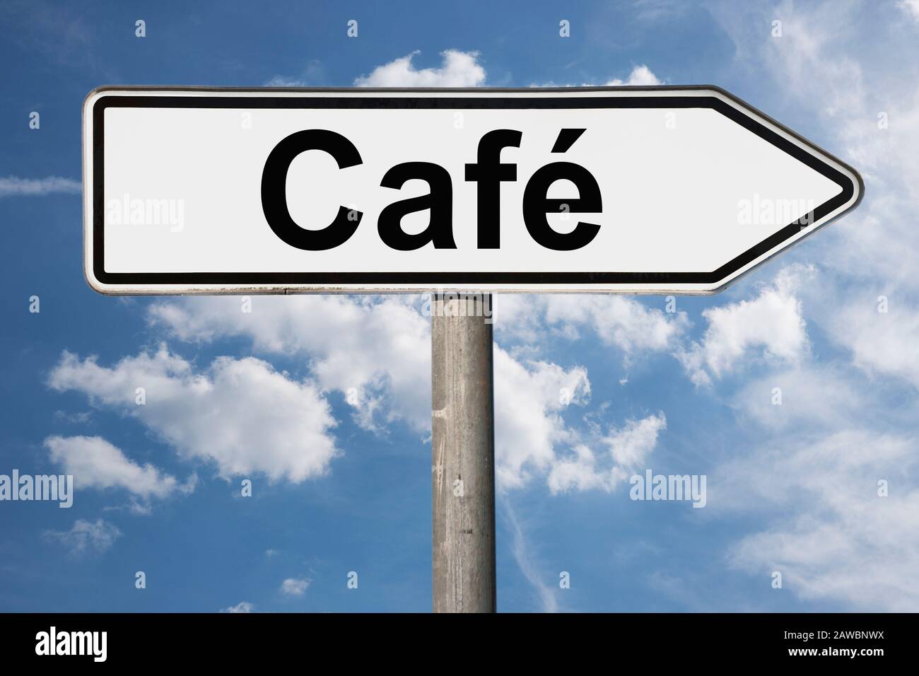 Detail photo of a signpost with the inscription Café (Coffee shop Stock ...