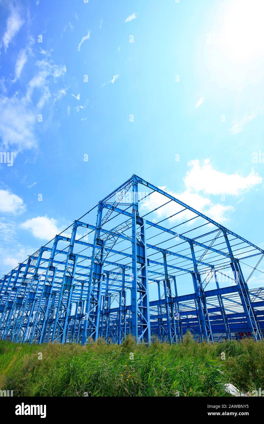 The construction of steel structure Stock Photo - Alamy