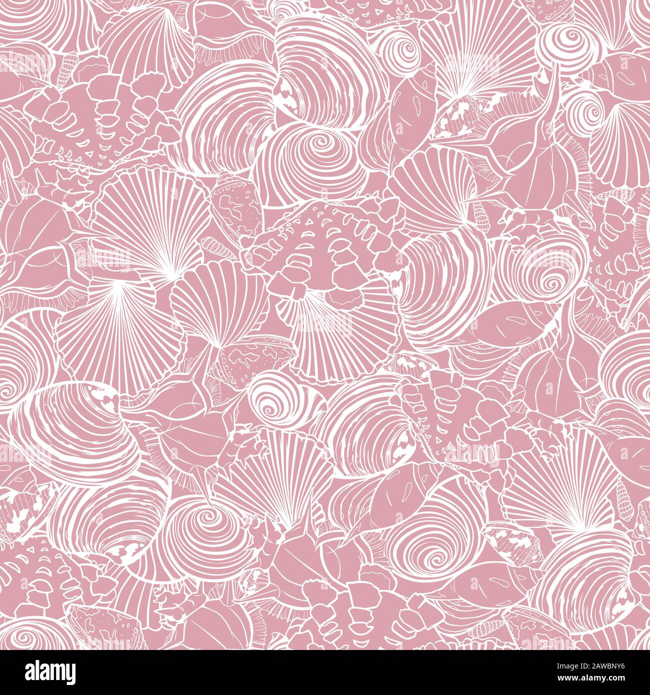 Pink Shells Outline