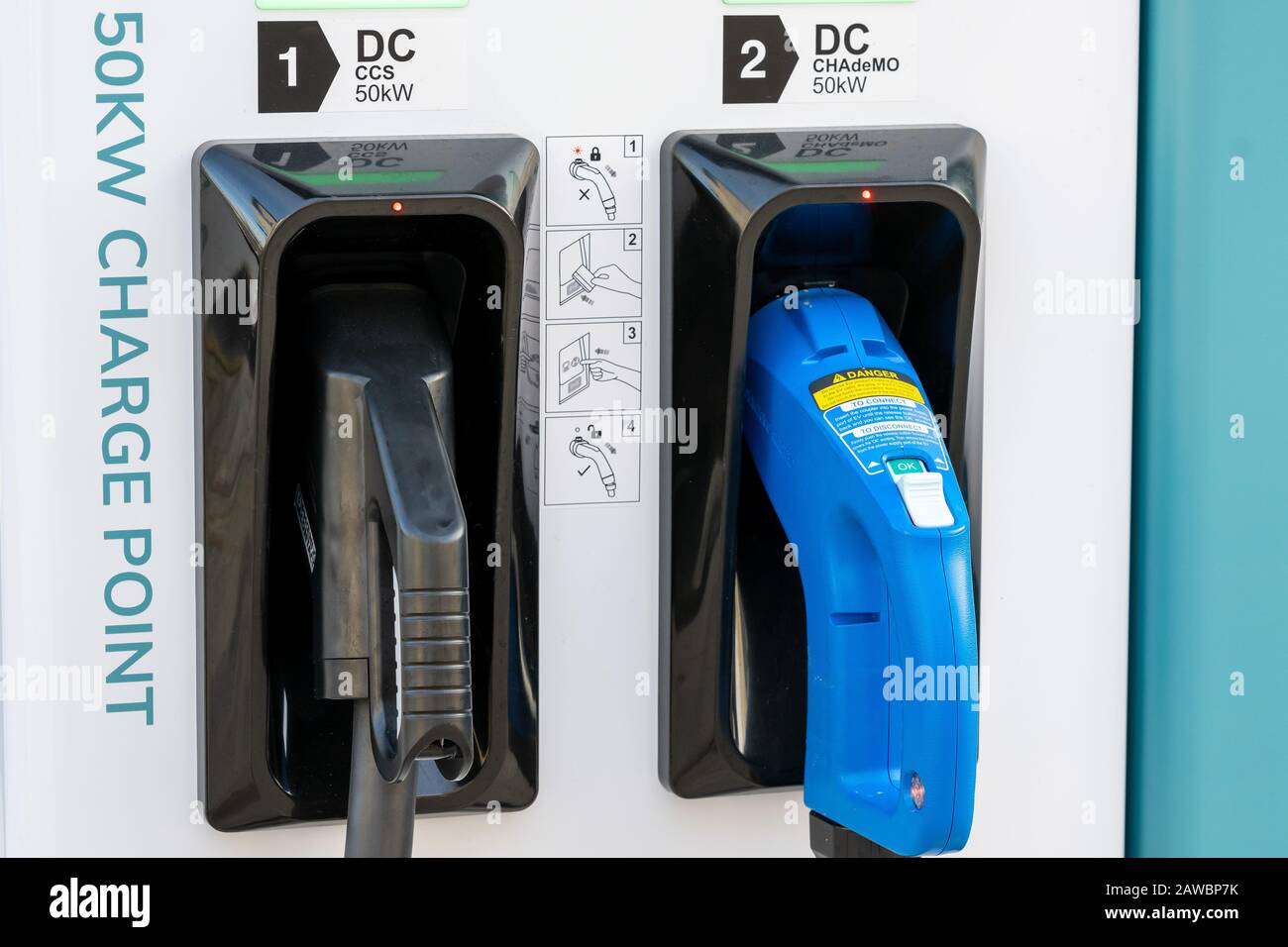 A close-up of an electric car charging station Stock Photo - Alamy