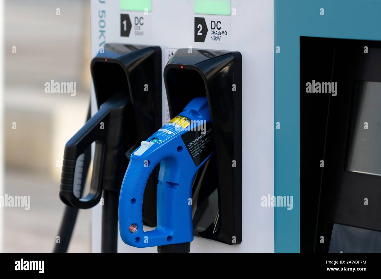 A close-up of an electric car charging station Stock Photo - Alamy
