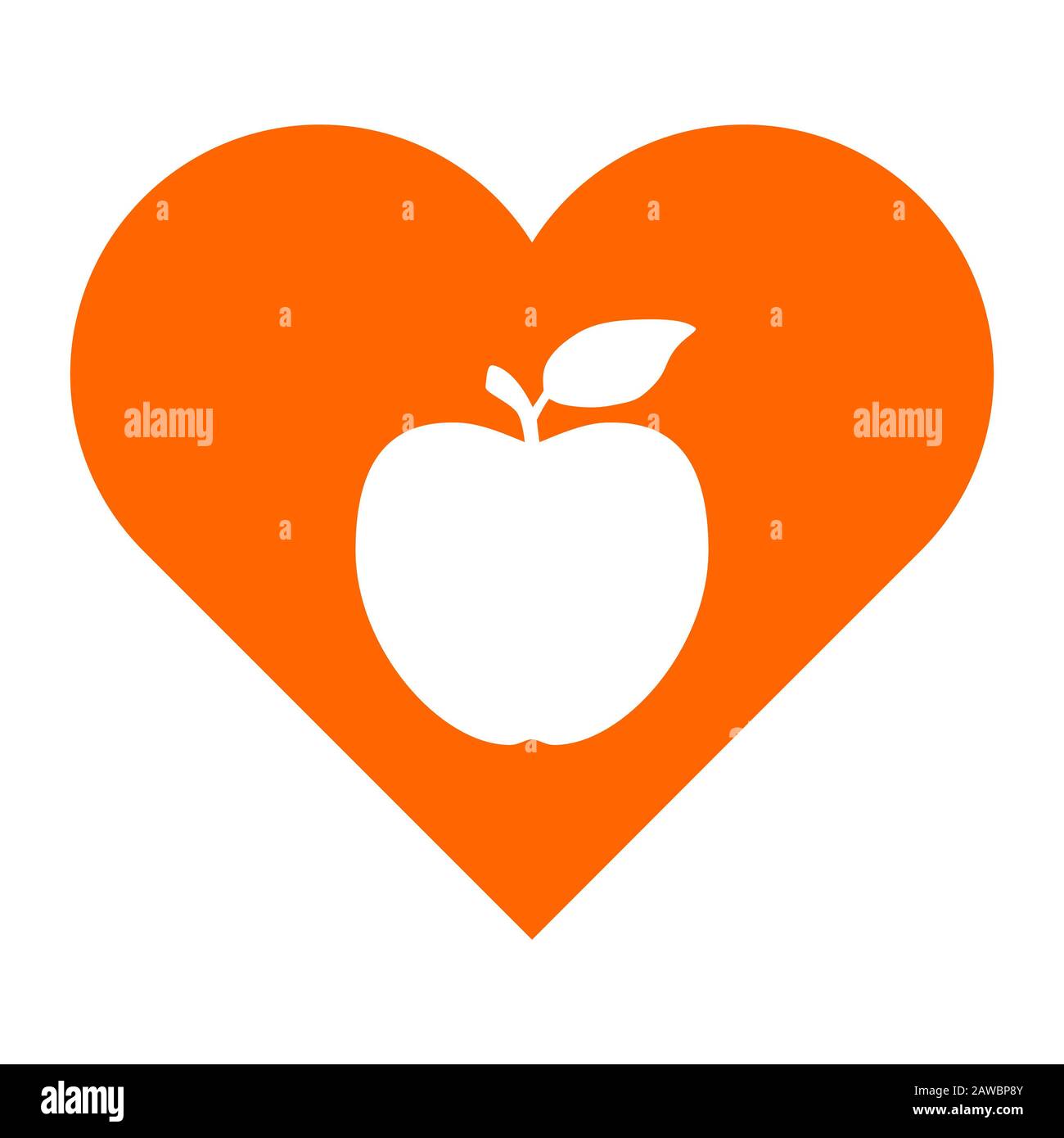 Apple and heart Stock Photo - Alamy